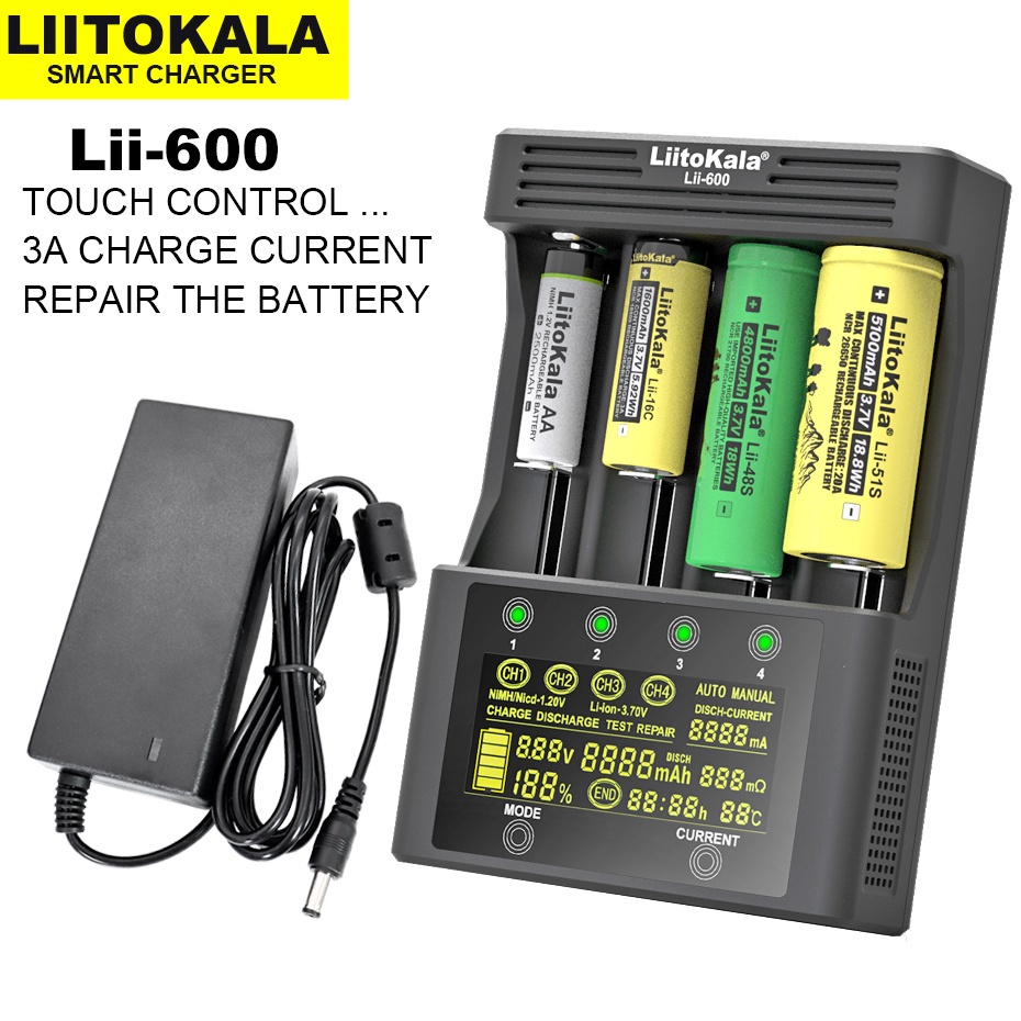 2022 NEW LiitoKala Lii-600 Battery Charger For Li-ion 3.7V and NiMH 1 ...