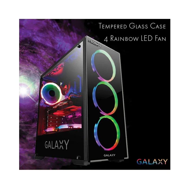 ATX Case (NP) ITSONAS Galaxy Rainbow (Black) By Shopee SuperIphone1234 ...