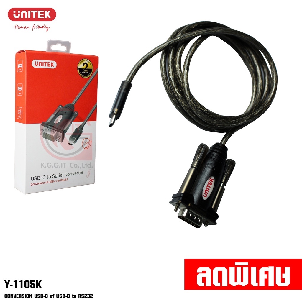 Unitek USB-C to Serial RS232 Adapter Converter y-1105K | Shopee Thailand