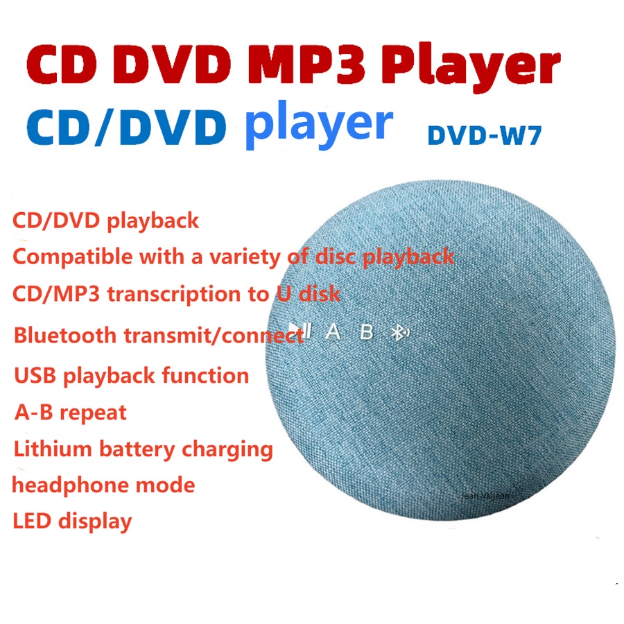 ใหม่ เครื่องเล่นซีดี บลูทูธ แบบพกพา DVD VCD MP3 Hifi พร้อมลําโพง ...