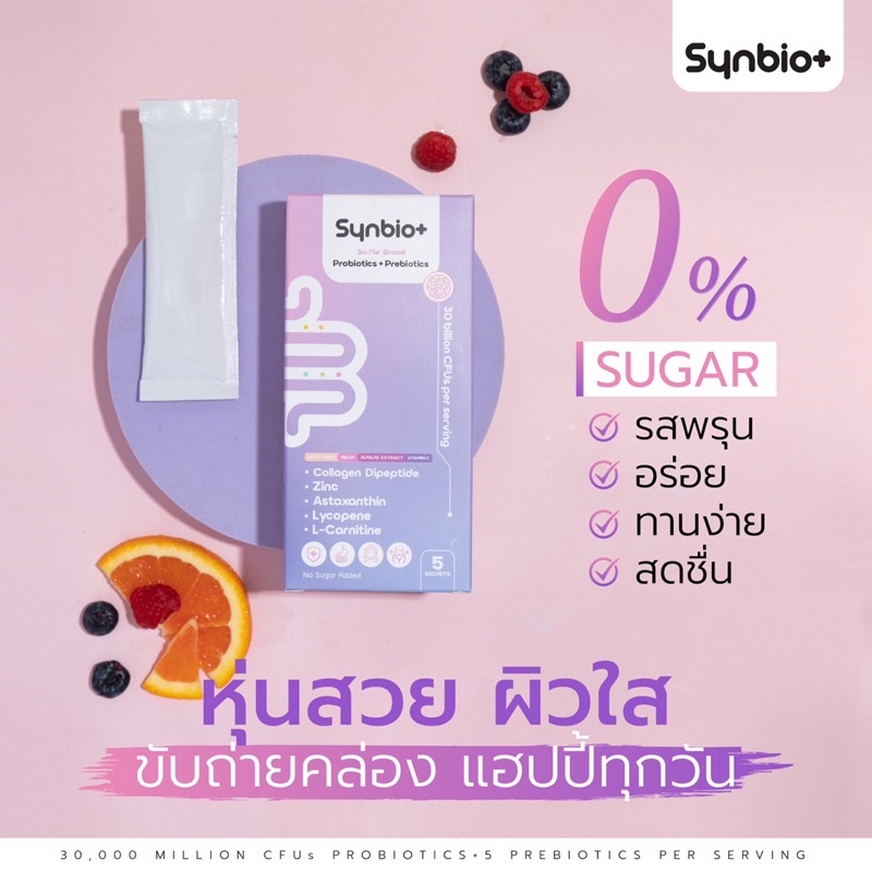 ฟรี แก้วเชค Synbio ซินไบโอติก ส่งฟรี ปรับสมดุลลำไส้ โพรไบโอติก พรีไบโ ...
