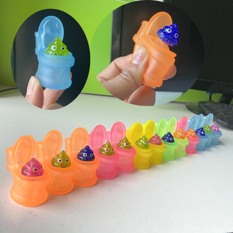 Funny Toilet Poop Toys PVC Creative Squeeze Colored Poop Toy Carry ...