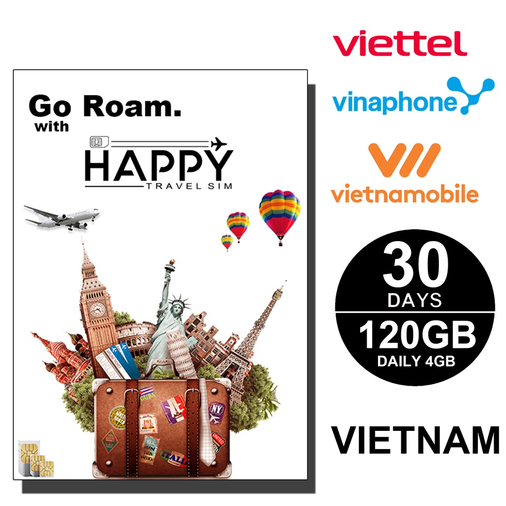 ซิมการ์ดท่องเที่ยวเวียดนาม Vietnam Travel Sim Card | Shopee Thailand