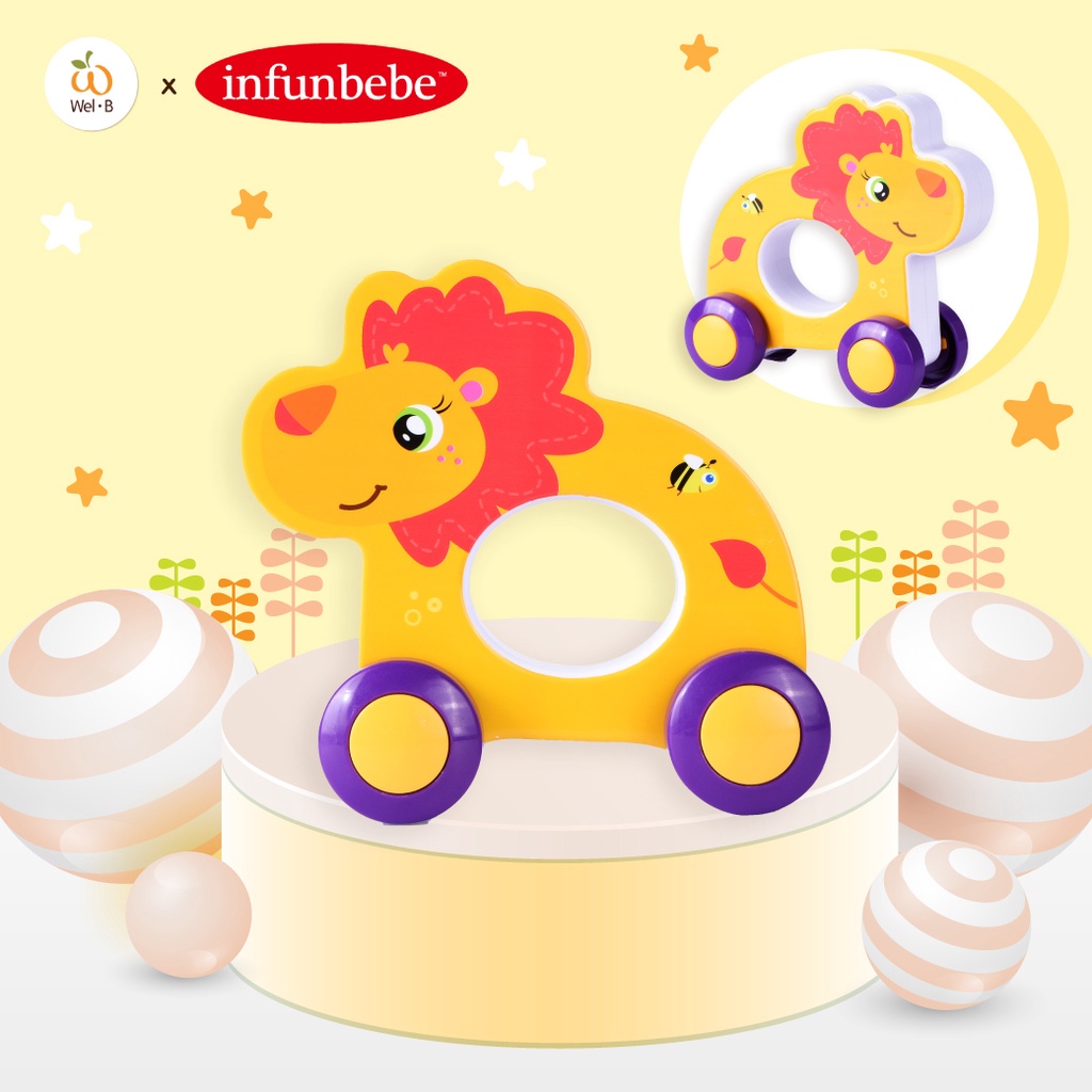 Wel-B x Infunbebe Push and Go Animals (Lion) (รถลากของเล่น สิงโต) - ของ ...