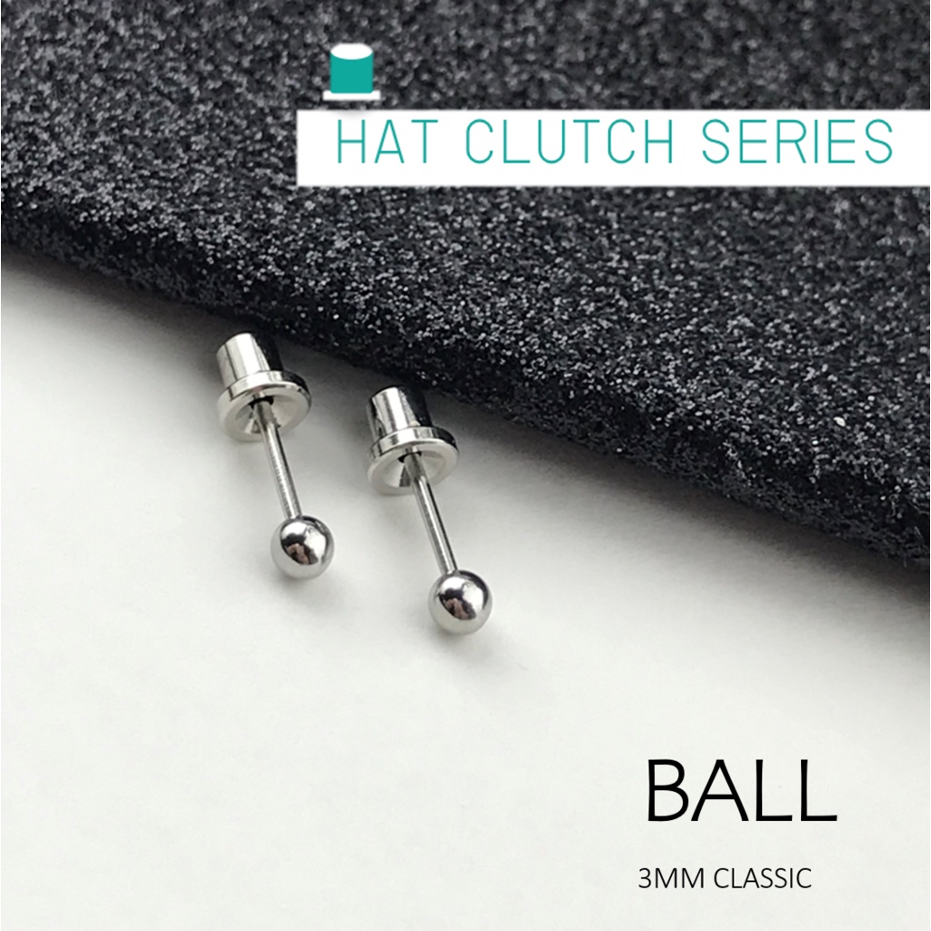 ส่งฟรี(ไทเทเนี่ยม 100) ต่างหูสำหรับผิวแพ้ง่ายแป้นตัน ปลอดภัย 100 Titanium ball 3 mmHC300T ...