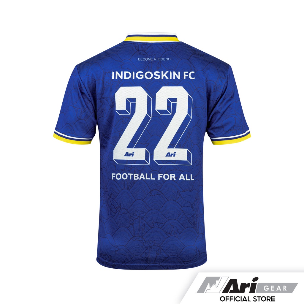 ARI X INDIGOSKIN JERSEY - BLUEYELLOWWHITE เสื้ออาริ อินดิโก้สกิน สีน้ำเงิน - arigear_official ...