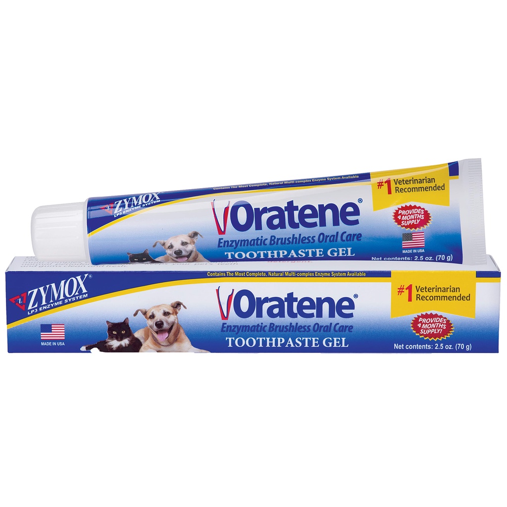 [ZYMOX] Oratene Enzymatic Brushless Toothpaste Gel for Dogs & Cats 2.5 ...