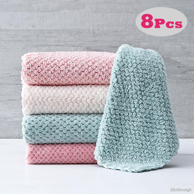 เครื่องมือทำความสะอาด 8pc Soft Microfiber Kitchen Towels Super ...