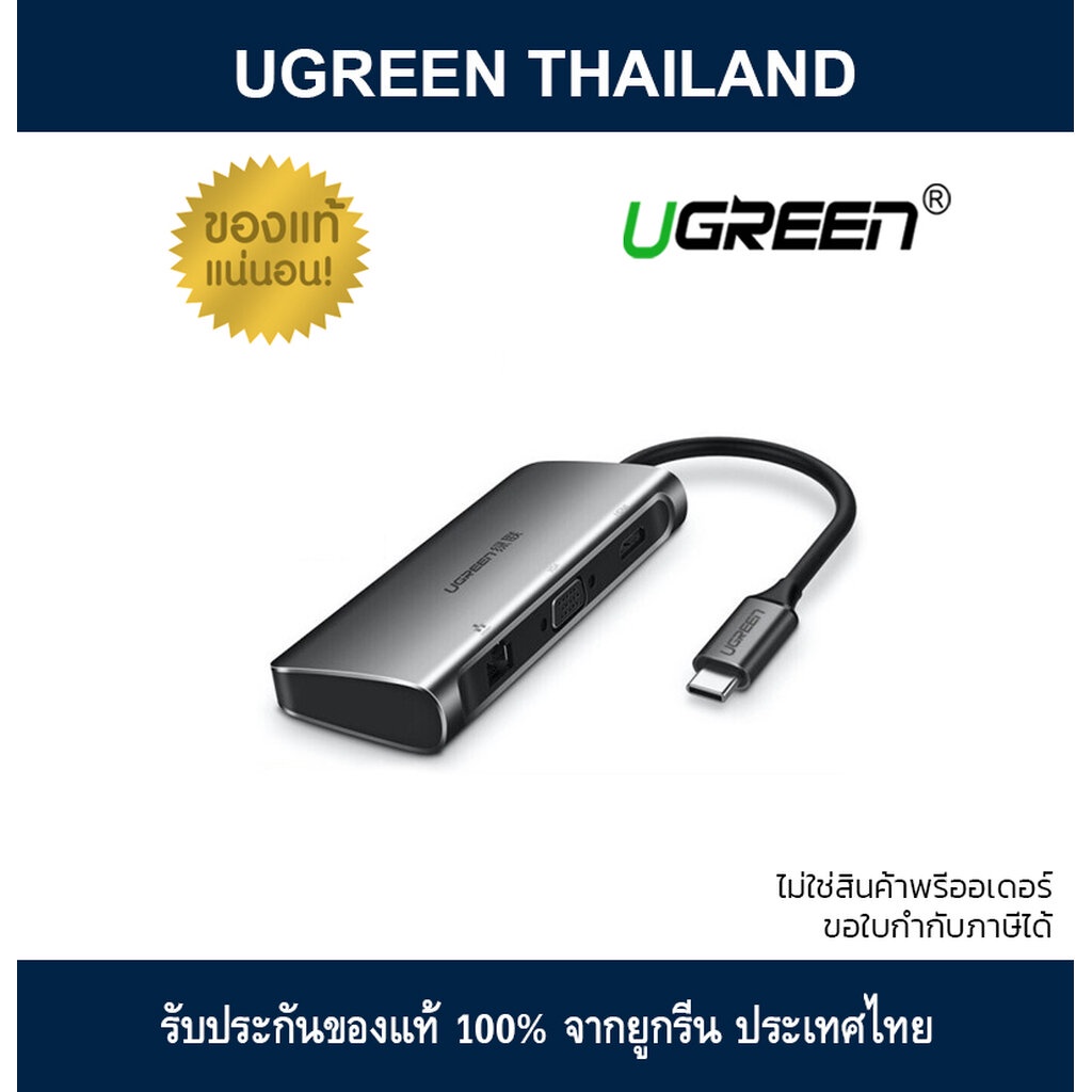 UGREEN 60557 7in1 USB Type C to HDMI, VGA, LAN, USB 3.0 Adapter ...