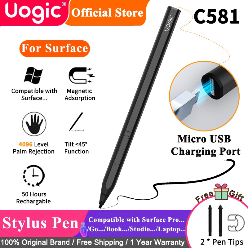 Uogic Stylus Pen for Microsoft Surface, 4096 Pressure Sensitivity, for ...
