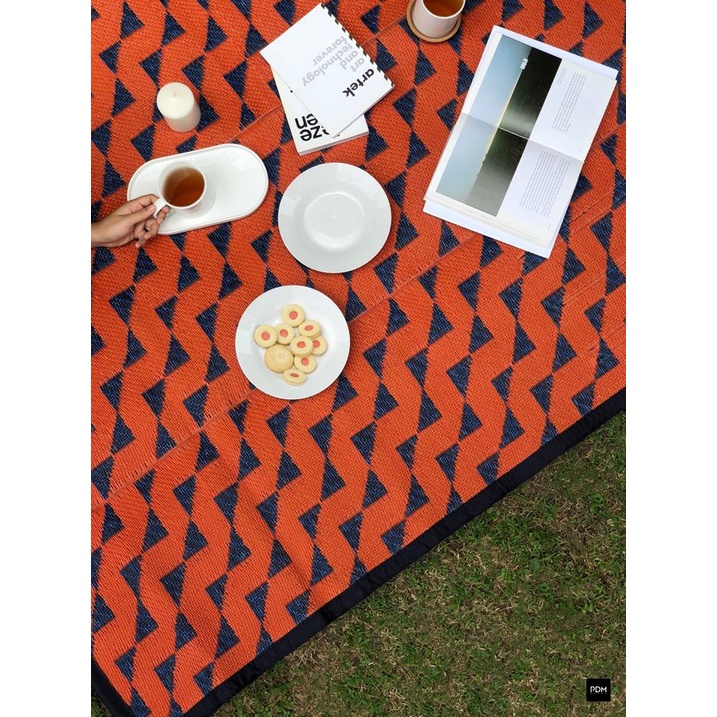 PDM เสื่อพับอเนกประสงค์ ลาย Stride (Orange-Indigo) Size M 120x180 cm ...