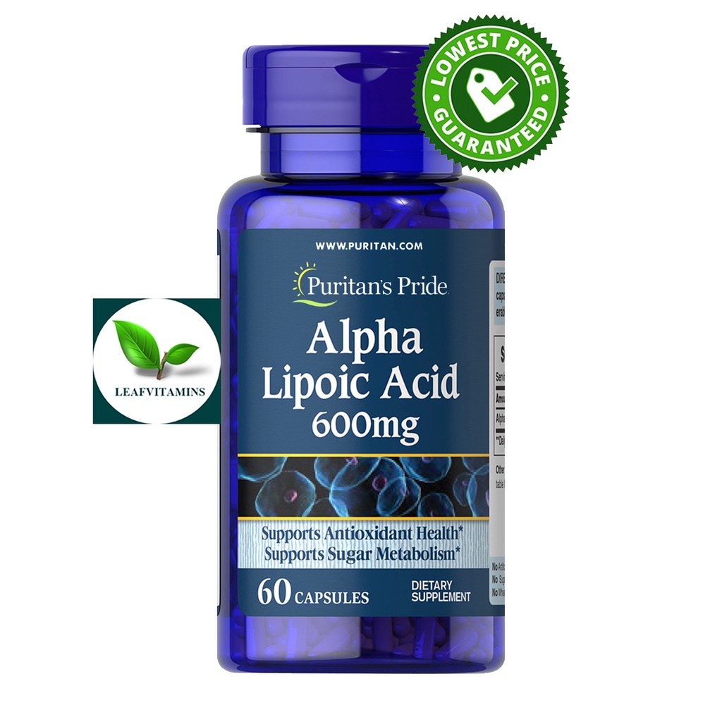 Puritans Pride Alpha lipoic acid- 600 mg.60 Capsules(ALA ...