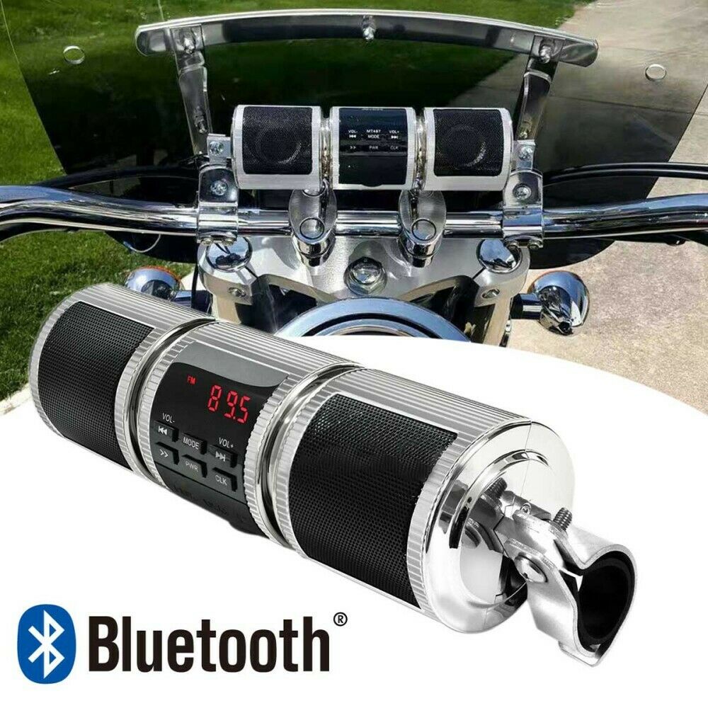 Waterproof Bluetooth Motorcycle Stereo Speakers Portable Adjustable LED ...