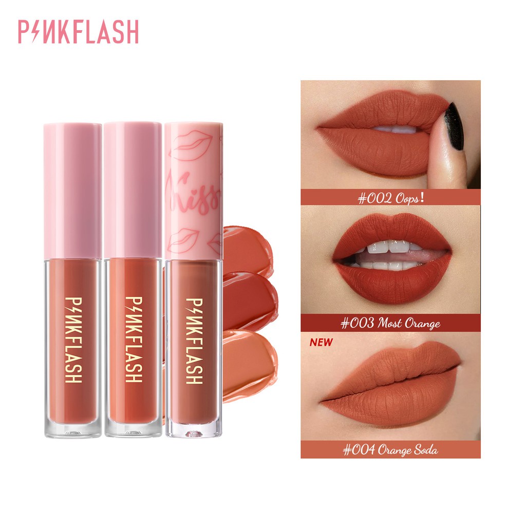 Pinkflash ชุดลิปสติก ลิควิด เนื้อแมตต์ นิ่ม VE ให้ความชุ่มชื้น ติดทนนาน ...