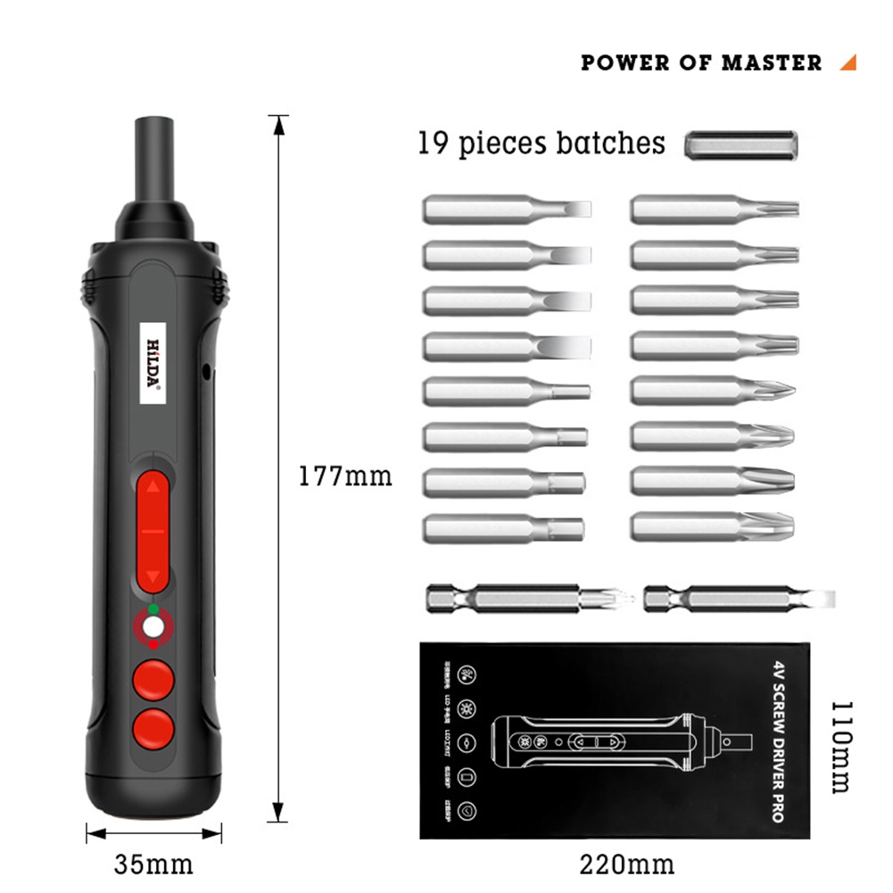Mini Electric Screwdriver Drill Bits LED Lighting USB DIY Repair Tools ...