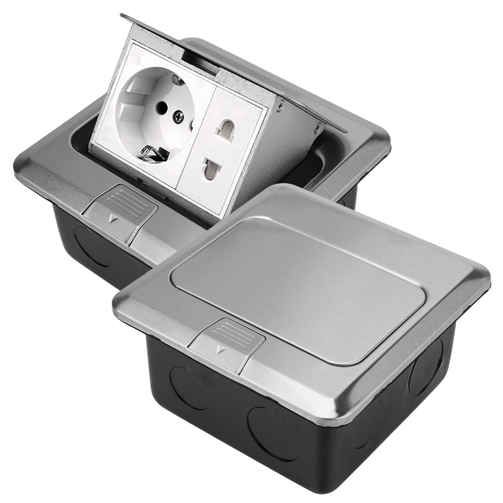 Stainless Steel EU/Universal Power Outlet Electrical Switches Hidden ...