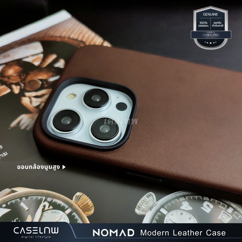 iPhone 14 Pro เคส NOMAD Modern Leather Case รองรับการชาร์จไร้สาย เคสสำหรับ iPhone 14 Pro ...