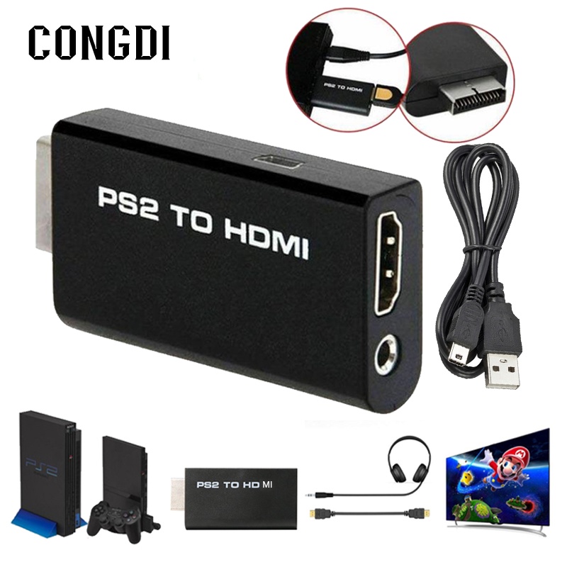 PS2 to HDMI converter transfer เครื่องเล่น HD 1080P เพื่อเชื่อมต่อกับ ...