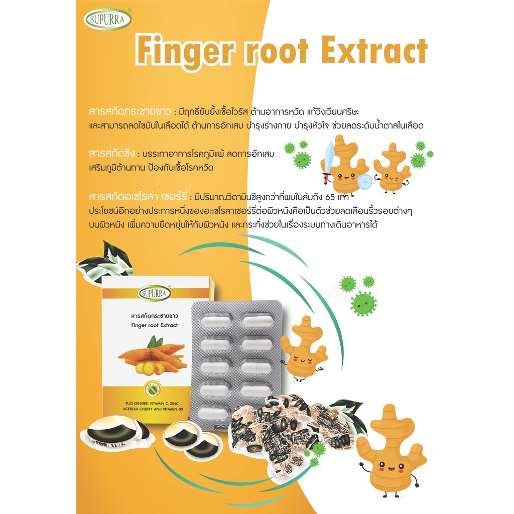 Supurra Finger Root Extract สารสกัดกระชายขาว เสริมภูมิคุ้มกันร่างกาย 1 ...
