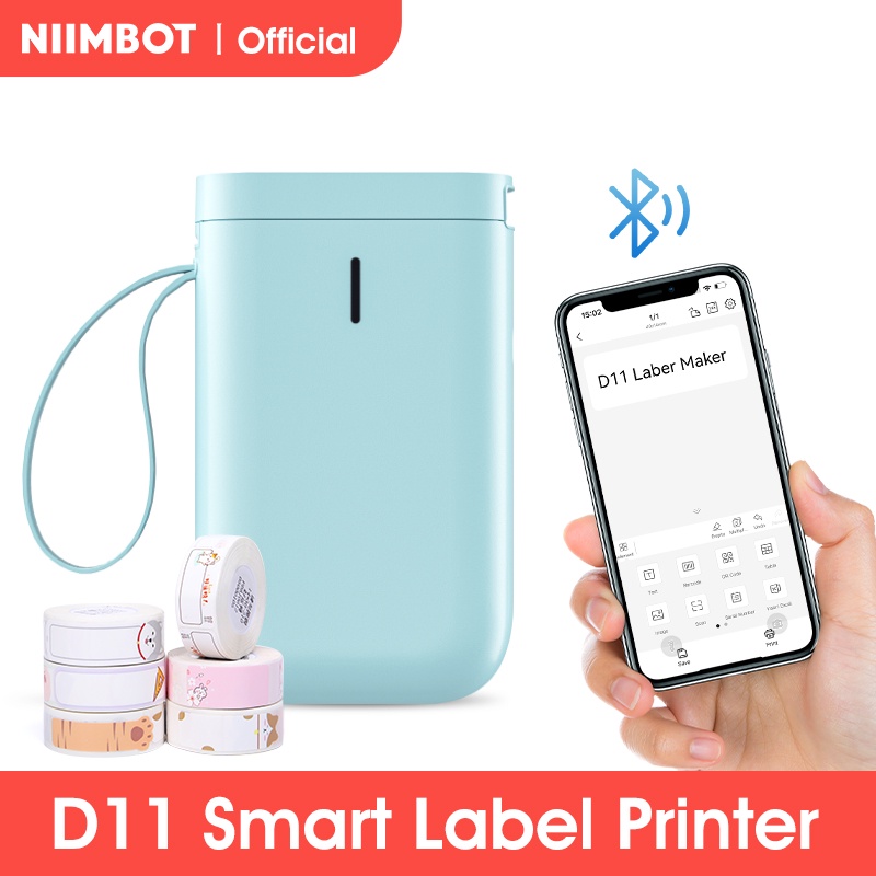 NiiMbot D11 Label Maker Machine Portable Wireless Bluetooth Thermal Label Printer Multiple ...