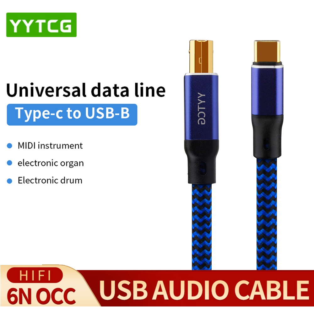 BYYTCG Hifi USB Cable Type C to Type B 6N OCC Hifi Data Cable Universal ...