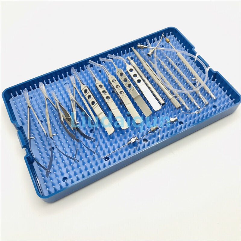 Titanium 21pcs Cataract Surgery Set with Sterilization Tray Box ...