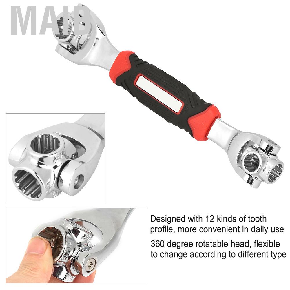Maib 360 Degree Wrench 8 In 1 Multi-functional Casing Socket Ratchet ...
