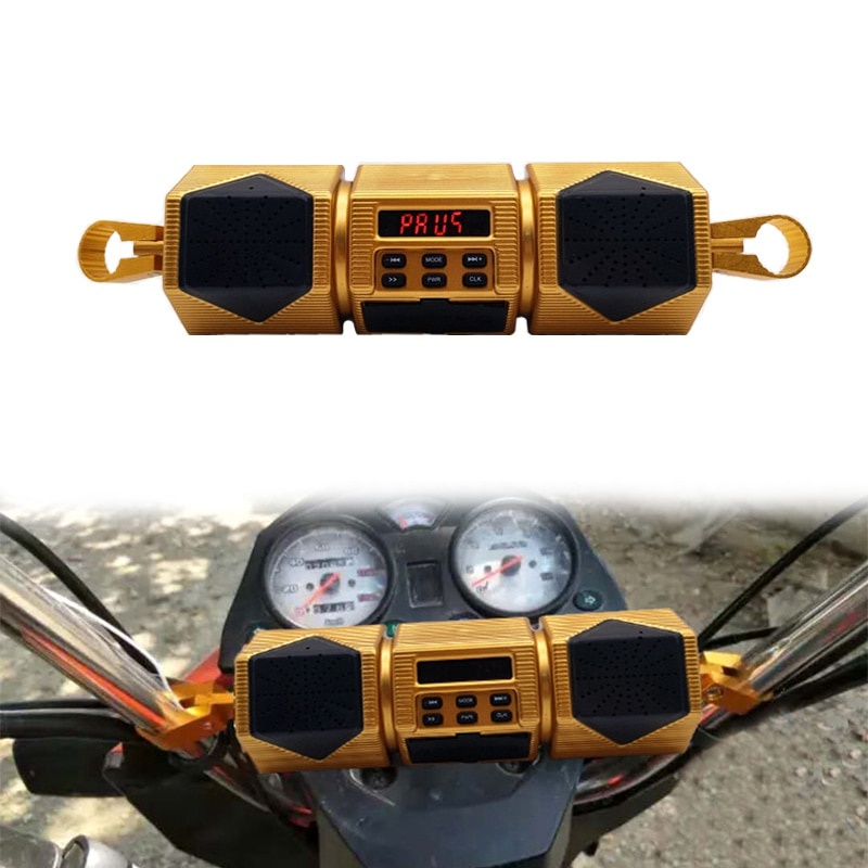 Motorcycle MP3 Player Handlebar Speaker Bluetooth Music FM Radio ...