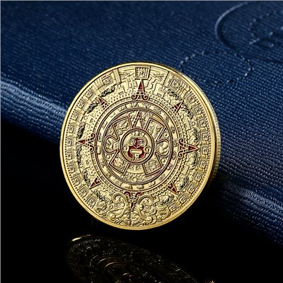 Mayan Aztec Calendar Virtual Medal Metal Paint Craft Art Prophecy ...