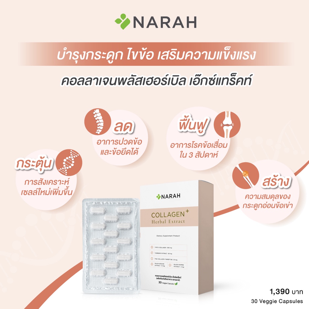 NARAH Collagen Plus Herbal Extract (นราห์คอลลาเจนพลัสเฮอร์เบิล เอ๊กซ์ ...