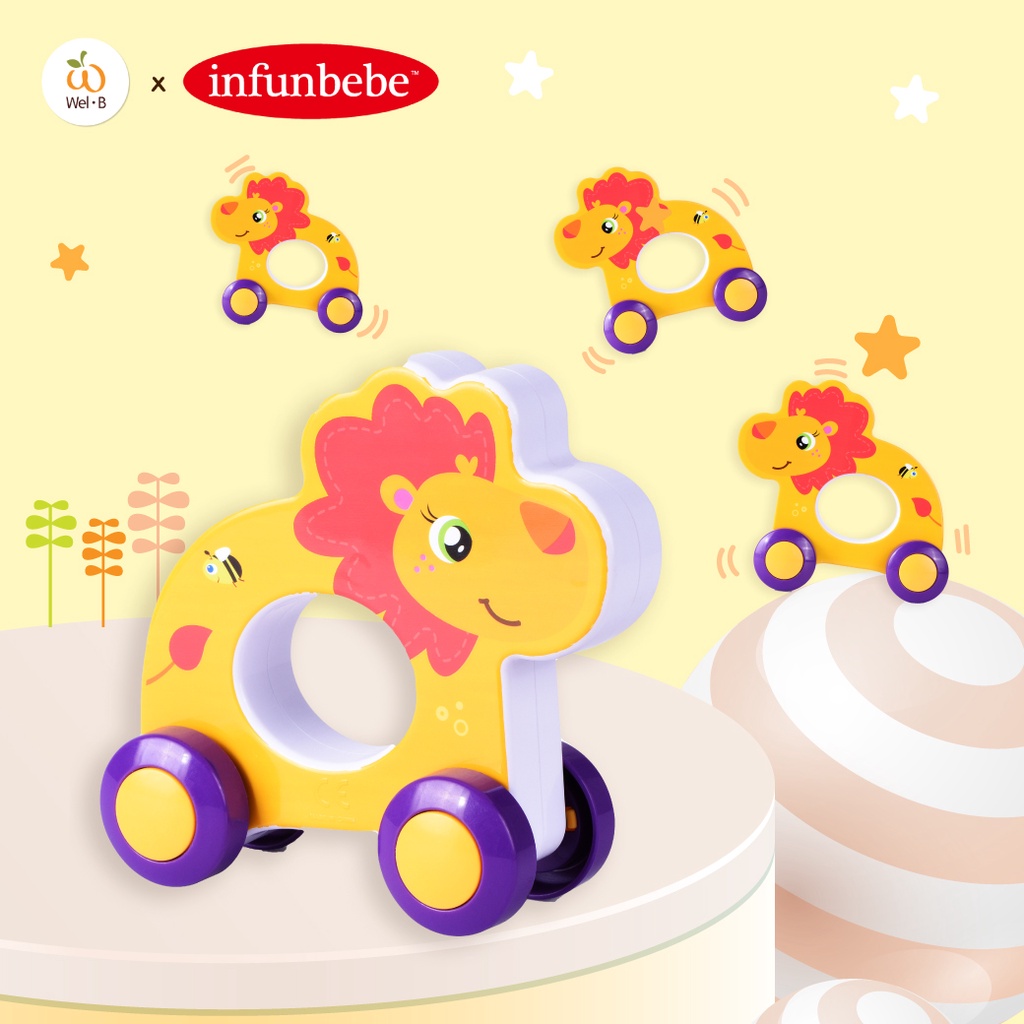 Wel-B x Infunbebe Push and Go Animals (Lion) (รถลากของเล่น สิงโต) - ของ ...