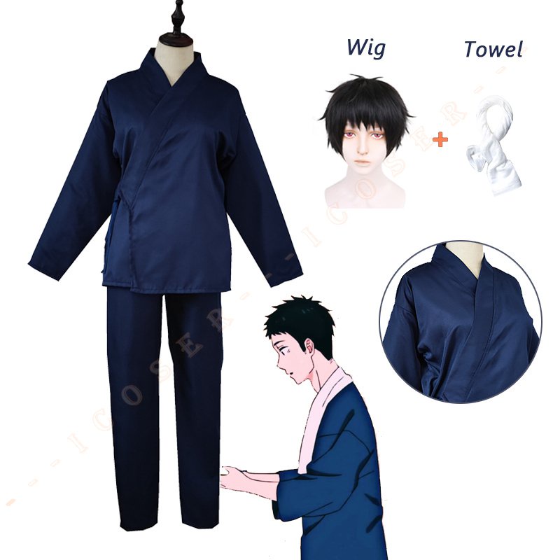 Wakana Gojo Cosplay Costume Blue Samue Wig Anime My Dress-Up Darling ...