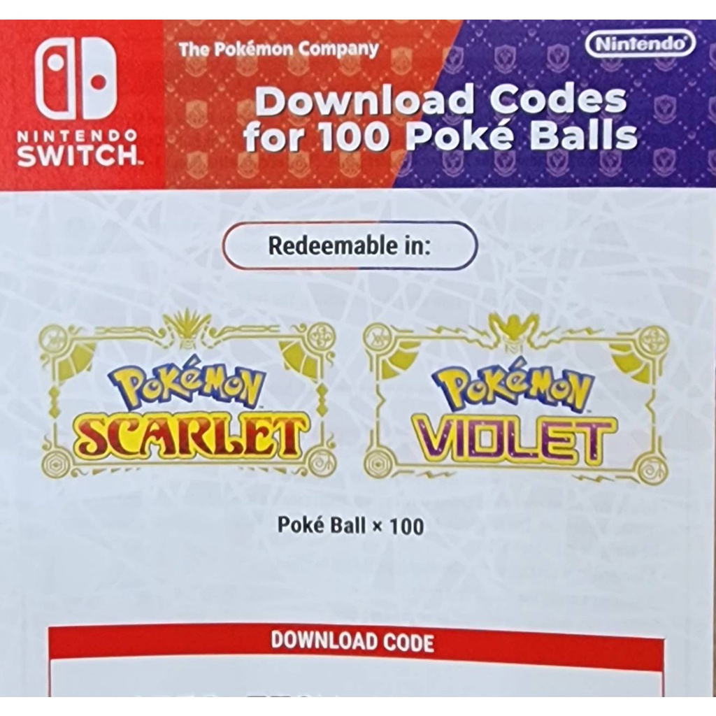 แถม Code Poké Ball Nintendo Switch NS Pokemon Scarlet (US-Asia) - gscs ...