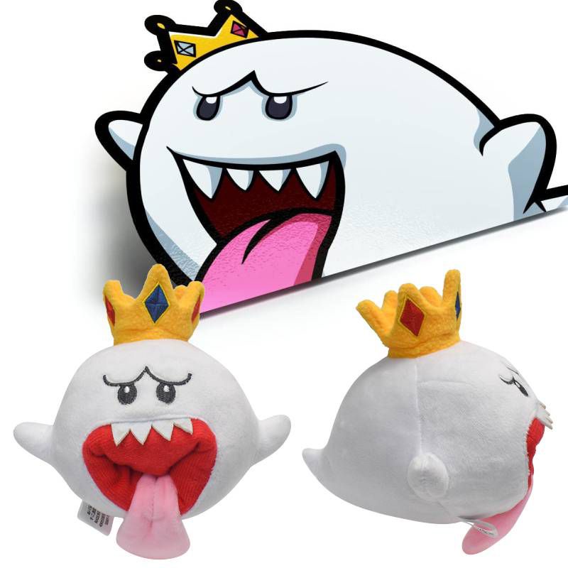 17cm Super Mario King Boo Plush Toy Talk Shy Crown Phantom Funny ...