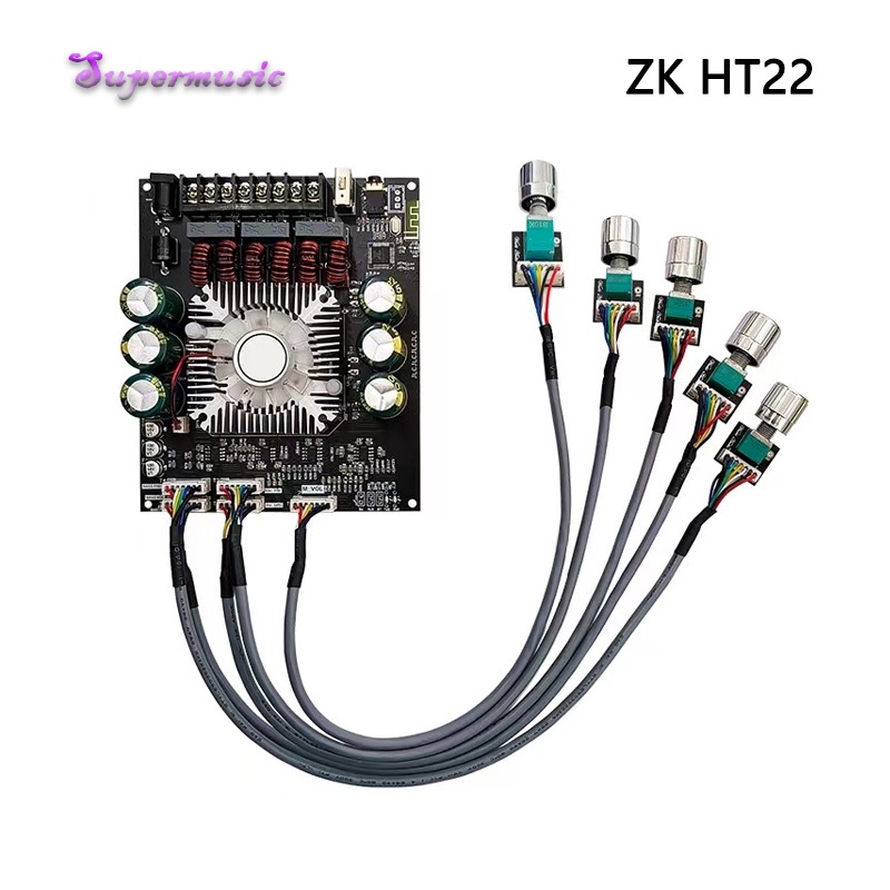 แอมป์จิ๋ว ZK HT22 2*160W+220W TDA7498E พัดลมระบายความร้อนในตัว ซับวูฟเฟ ...