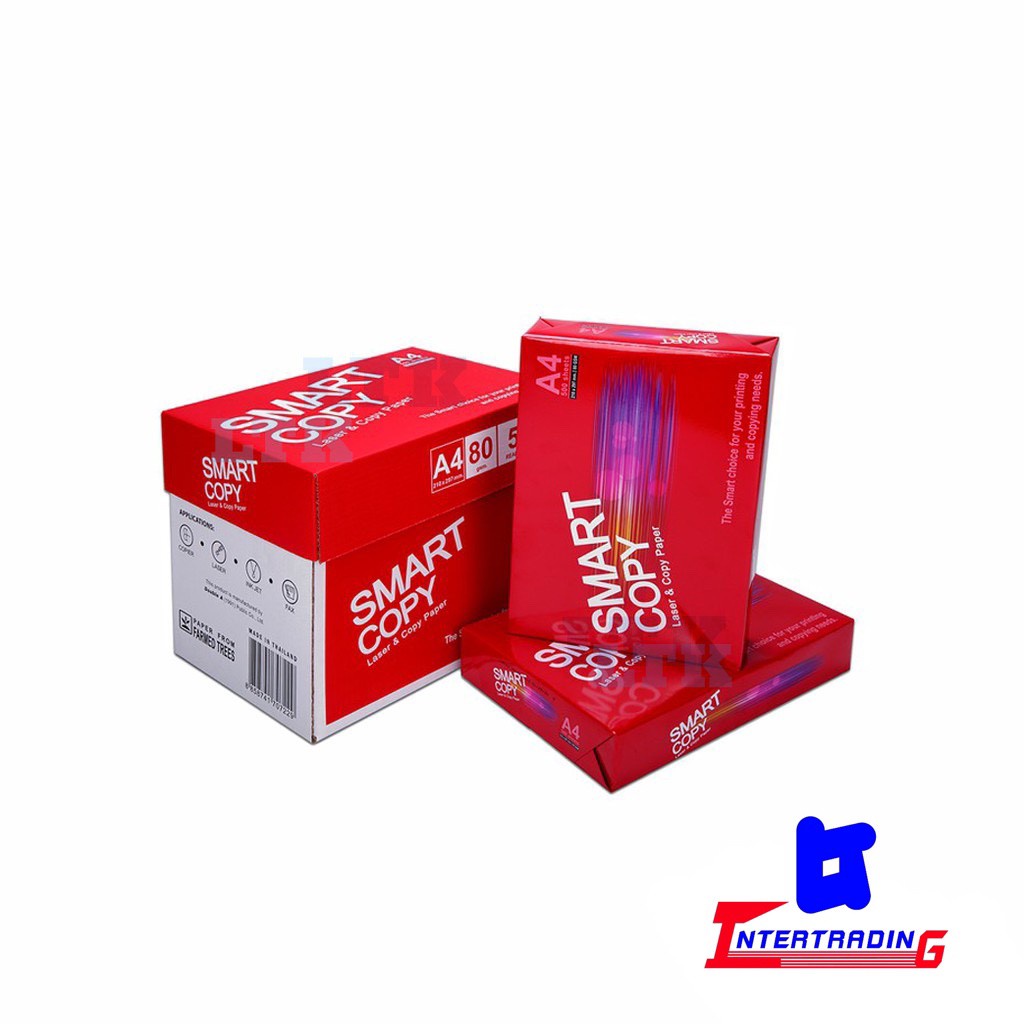 กระดาษถ่ายเอกสาร A4 Smart Copy 80แกรม (บรรจุ5รีมต่อลัง) | Shopee Thailand