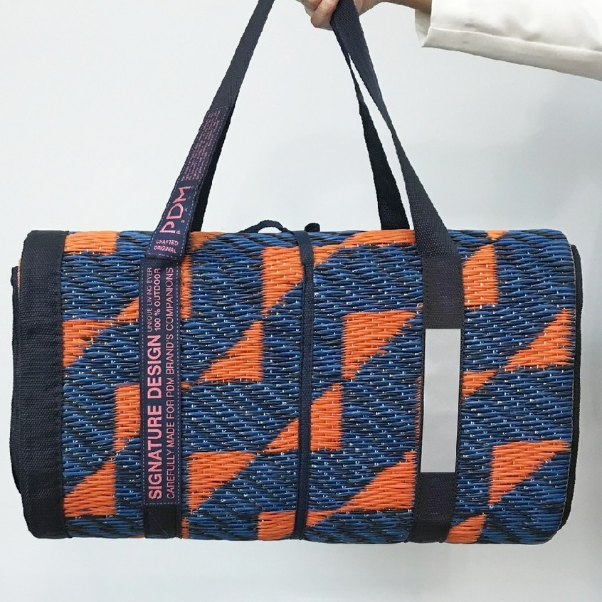 PDM เสื่อพับอเนกประสงค์ ลาย Stride (Orange-Indigo) Size M 120x180 cm ...