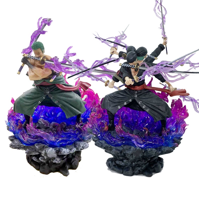 42cm Anime One Piece Roronoa Zoro Wano Country Three Heads and Six Arms ...