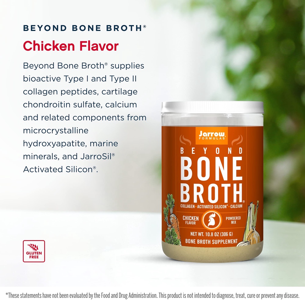 Beyond Bone Broth Powder Chicken Flavor (Jarrow Formulas) 10.8 oz (306 ...