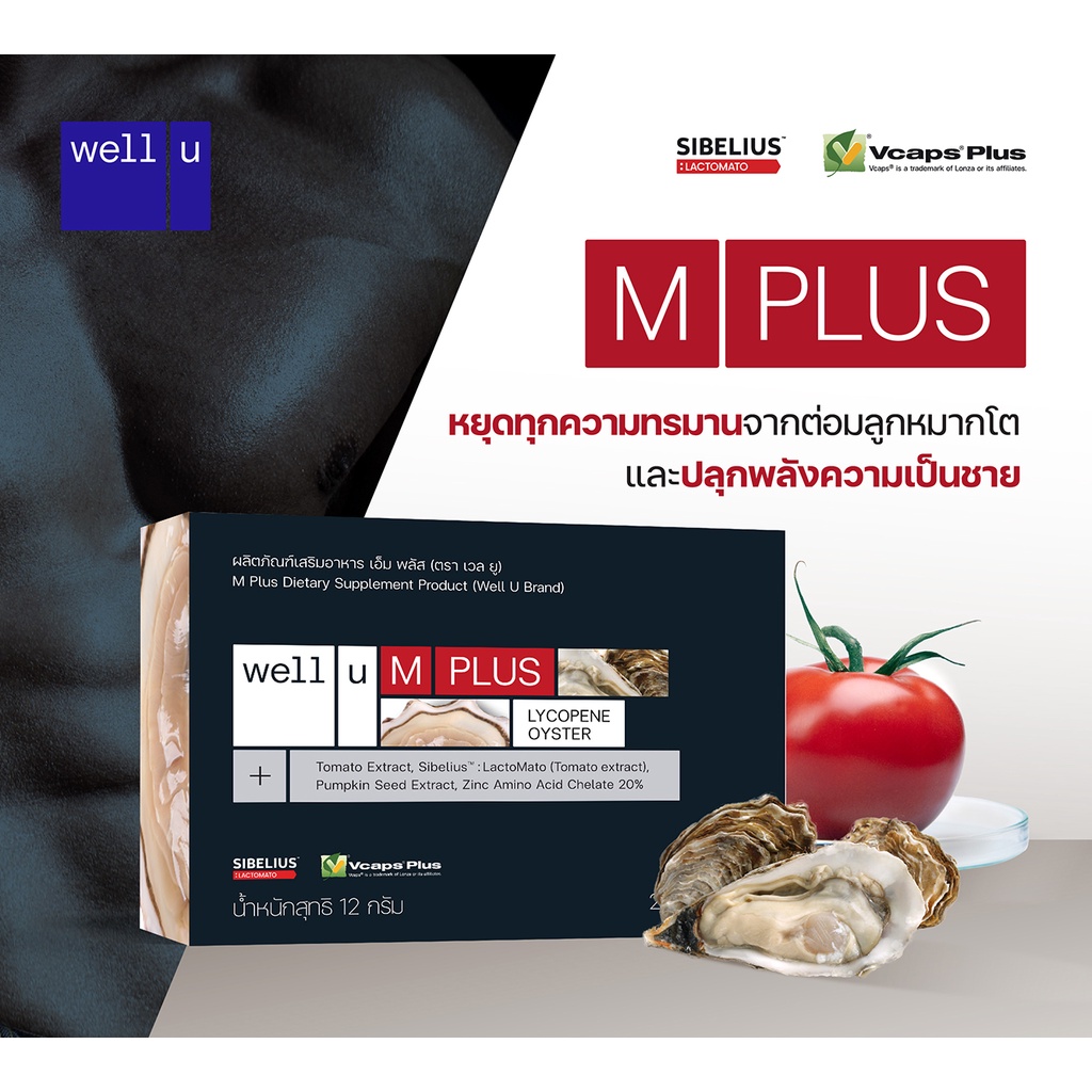 ผลิตภัณฑ์เสริมอาหารสำหรับผู้ชาย เอ็ม พลัส (ตรา เวล ยู) well u M Plus บำรุงร่างกาย แก้ปัญหา ...