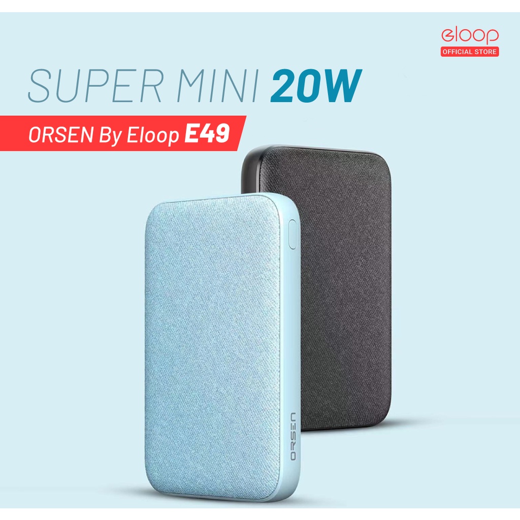 รับประกัน 1 ปี Eloop E49 แบตสำรอง 10000mAh QC 3.0 PD 20W Power Bank ชาร์จเร็ว Fast Quick Charge ...