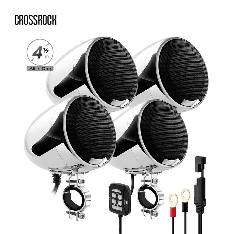 1200W Amp Waterproof Bluetooth Motorcycle Stereo 4-Speakers Audio Sound ...