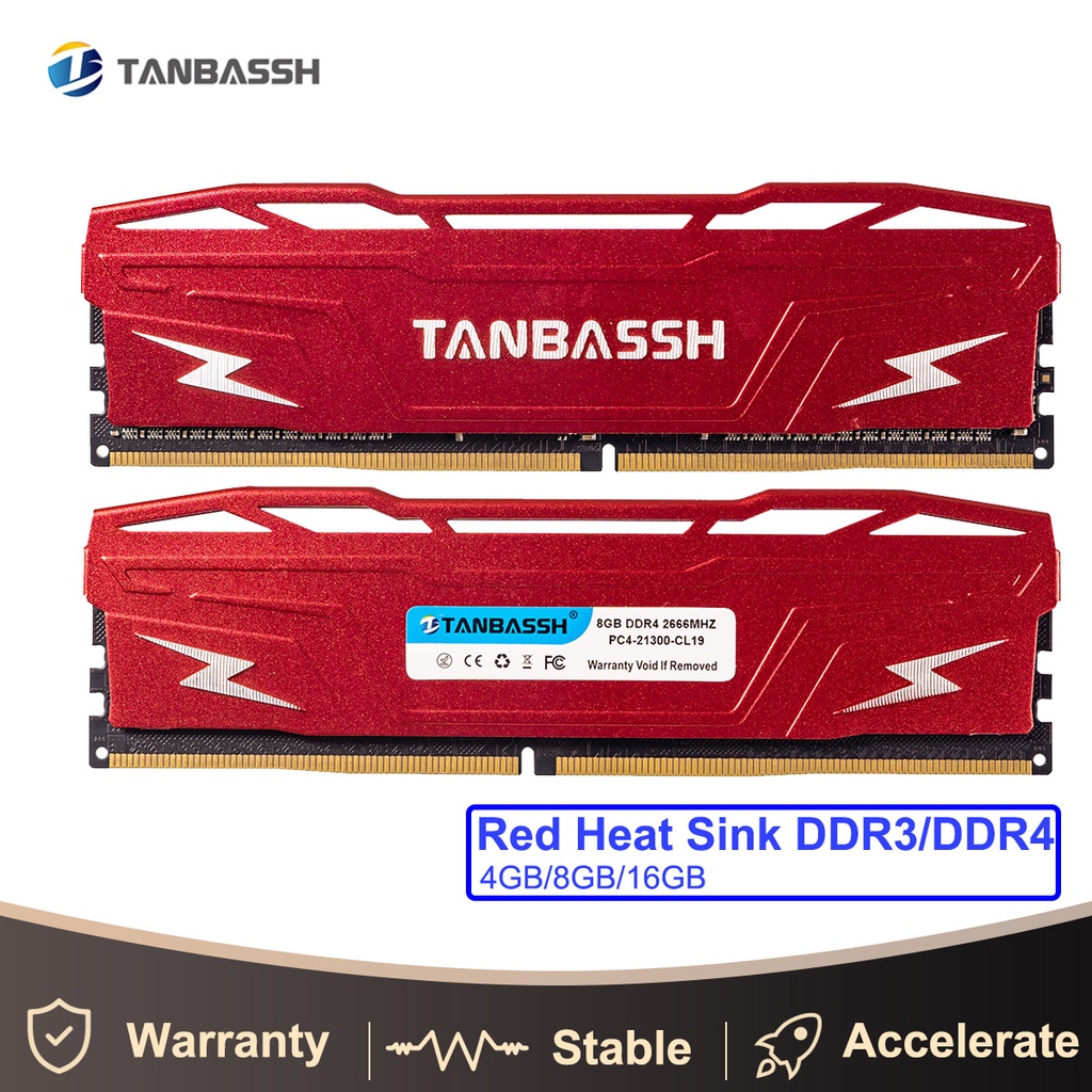 Heat Sink Red RAM Memoria DDR3 DDR4 4G 8GB 16GB 1333MHz 1600MHz 2400MHz 2666MHz Desktop Memory ...