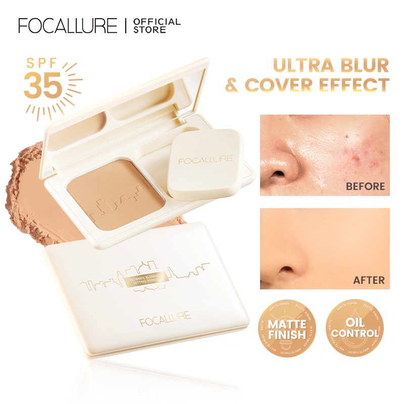 Focallure #Modernurban Blur It All High Coverage Two Way Cake SPF 35 แป้งผสมรองพื้น ควบคุมความ ...
