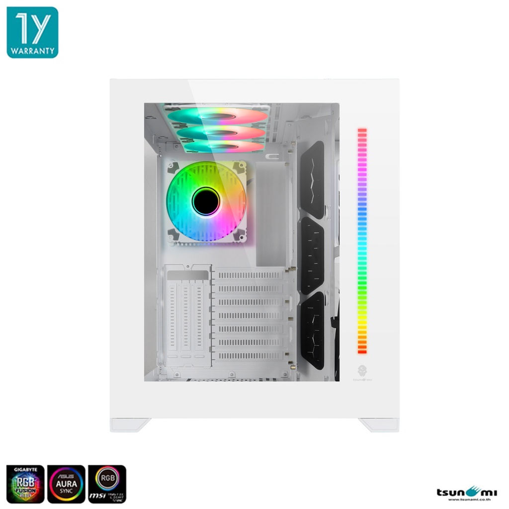 เคสคอมพิวเตอร์ Tsunami Vision IV Panorama ARGB Tempered Glass ATX ...