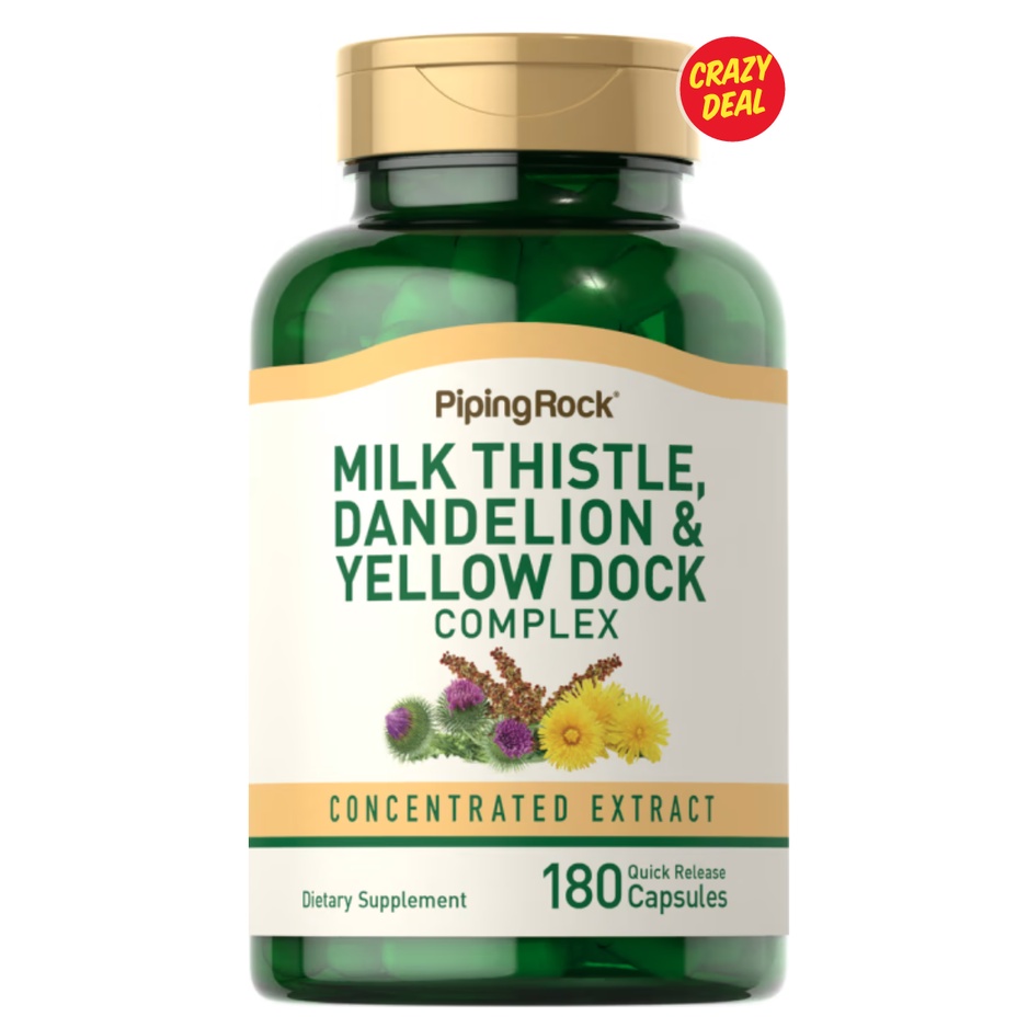 Piping Rock Milk thistle Dandelion & Yellow Dock 180 Capsules | Shopee ...