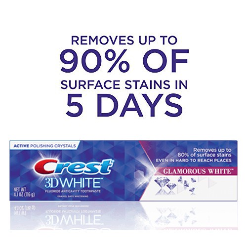Crest 3D White Glamorous White Teeth Whitening Stain Remover Toothpaste ...