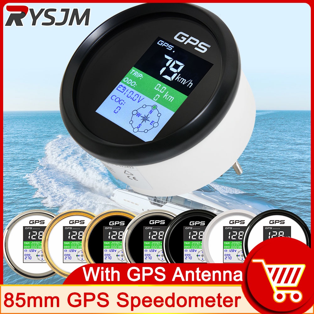 Hd 85mm Waterproof Tft Screen Digital Gps Speedometer Gauge Mph Knots ...