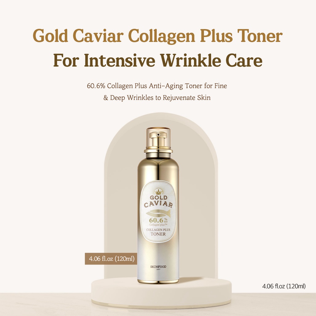 SKINFOOD Gold Caviar Collagen Plus Toner 120ml 60.6 Collagen Plus Anti ...