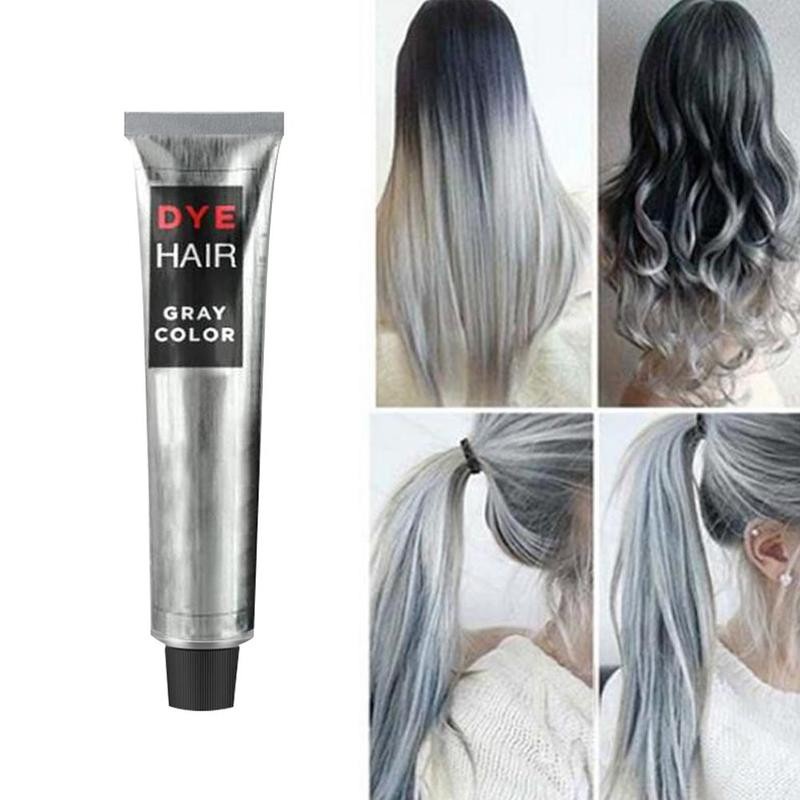 Gray Hair Dye Cream Unisex Smoky Gray Punk Style 100ml Light Grey ...